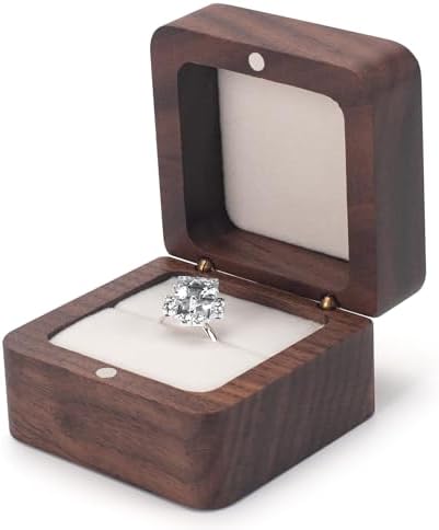 Amazon.com: WisePoint Personalized Wooden Ring Box, Mini Engagement ...