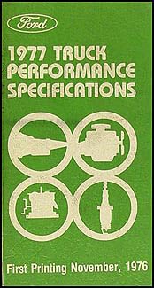 1977 Ford Truck Original Performance Specifications Book: Ford: Amazon ...