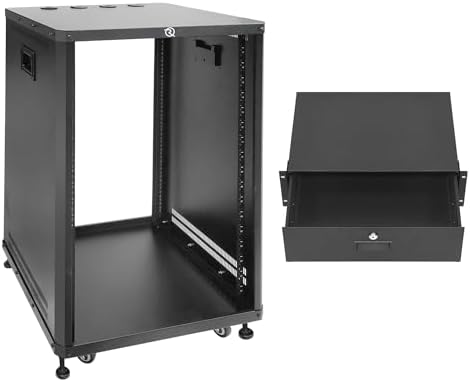 Amazon.com: RIVECO 18U Stereo & Server Rack with Caster Wheels, Rolling ...