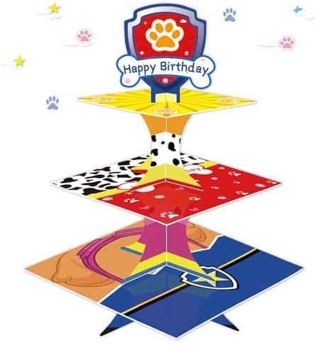 Amazon.com: Bokon 3 Tier Dog Paw Cupcake Stand and 24 Pcs Dog Cupcake ...