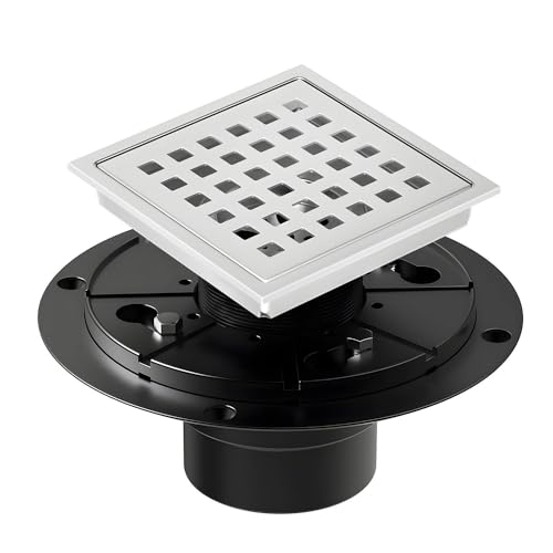 Snapklik.com : EXF Square Shower Drain 4 Inch Chrome, Stainless Steel ...