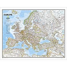 Europe Classic Wall Map, Dry Erase Laminated: National Geographic Maps ...