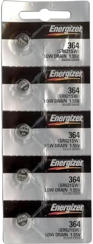 Amazon.com: Energizer Watch Batteries 364 / 363 SR621SW Battery New 5 ...
