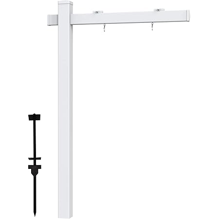 Amazon.com : Kdgarden Vinyl PVC Black Real Estate Sign Post with Flat ...