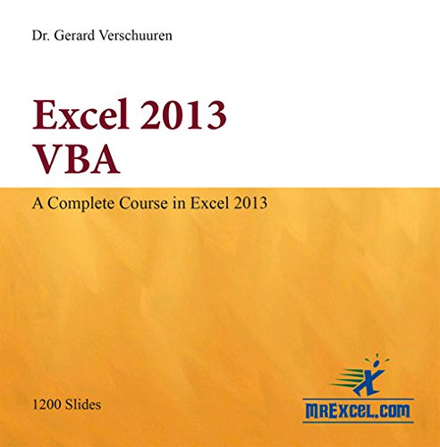 Excel 2013 VBA (Visual Training series): Verschuuren, Dr. Gerard ...