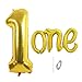 Amazon.com: Gold One Balloons for First Birthday, 40 Inch Big Large ...