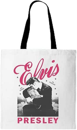 Amazon.com | ELVIS PRESLEY ON STAGE TOTE BAG, WHITE | Travel Totes