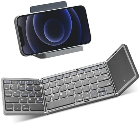Foldable Keyboard with Trackpad, Portable Bluetooth Keyboard with ...