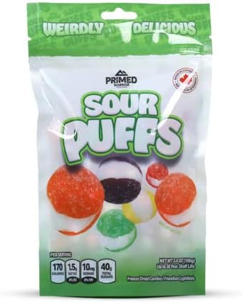 Primed Warrior Freeze Dried Candy, Sour Puffs, Fun to Eat, Crispy, Long ...