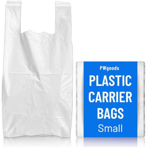 Plastic Carrier Bags White Small – Heavy Duty Plastic Bags 10% Thicker ...