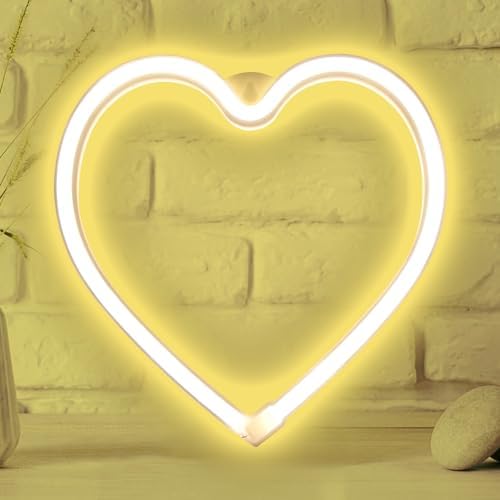 Amazon.com : KAQ-Neon Heart Lights Neon Signs, Battery Operated & USB ...