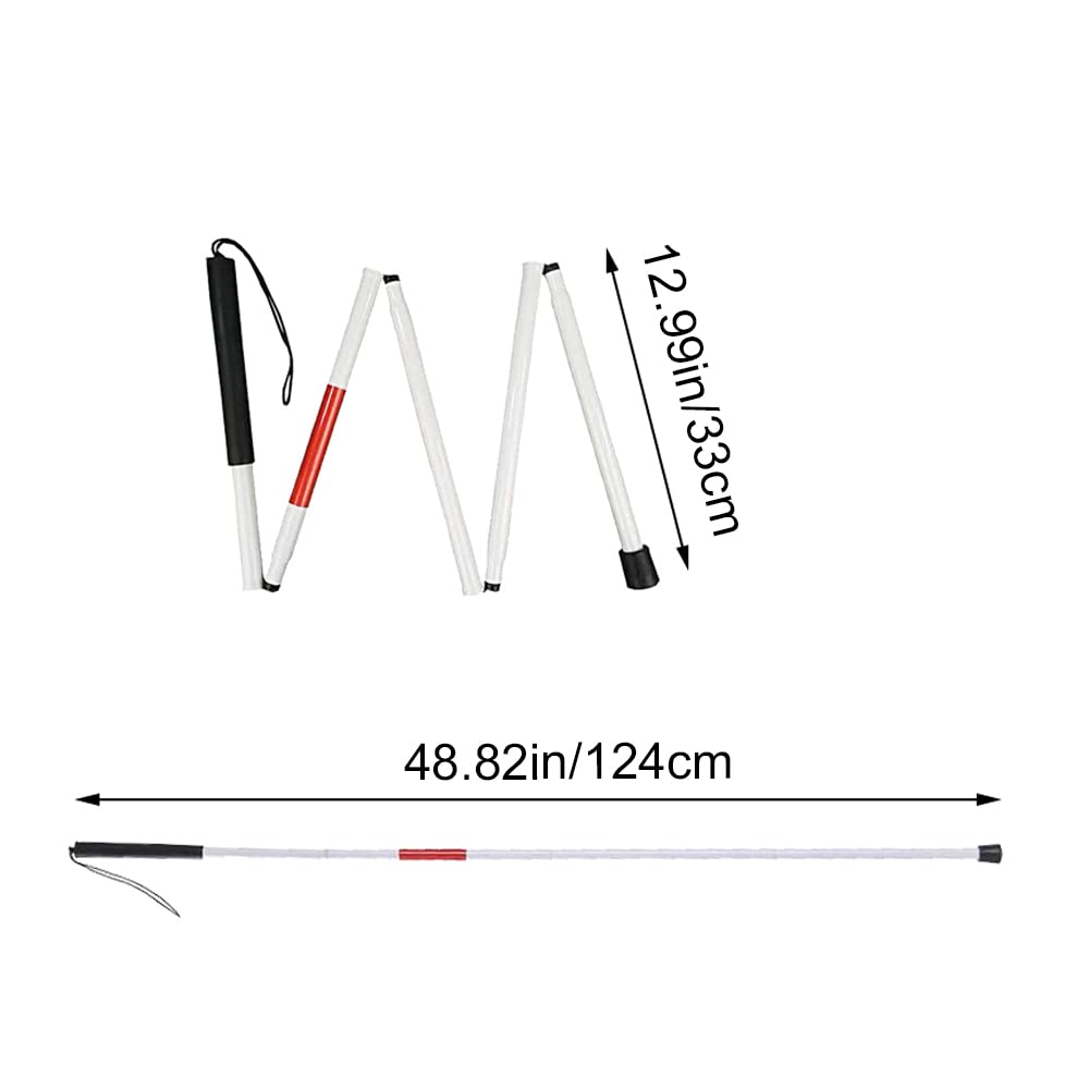YYAOGAGNG Night Reflective Blind Walking Stick Aluminum Alloy Folding ...