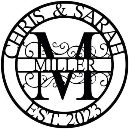 Amazon.com: Personalized Family Name Sign, Split Letter Monogram Wall ...