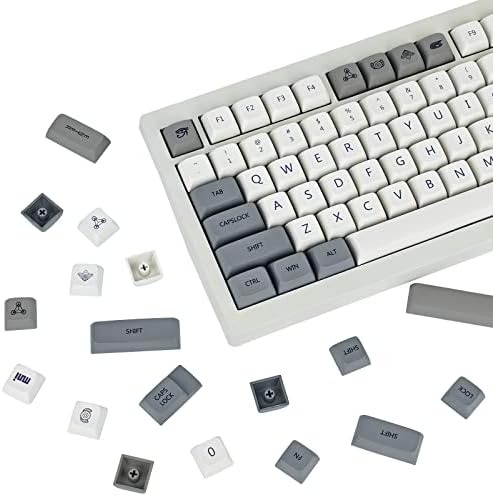 JOLINTAL Gray Beige Retro PBT Keycaps, XDA Profile, 133 Keys, Cherry MX ...