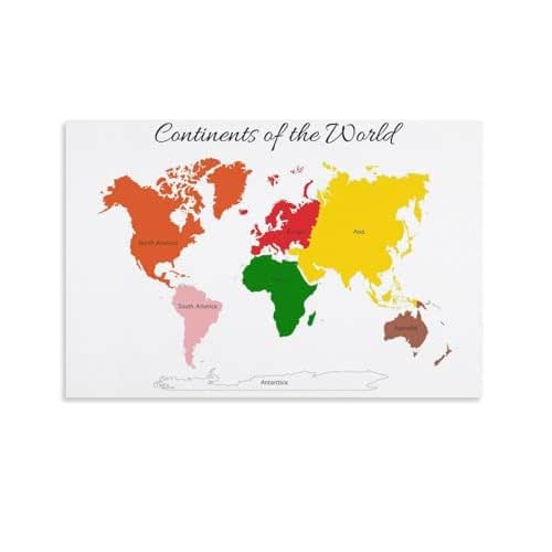 Amazon.com: Continents of the World Poster – Montessori Educational ...