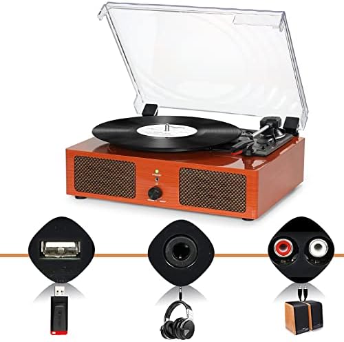 Record Player for Vinyl with Speakers Wireless Turntable for Records ...