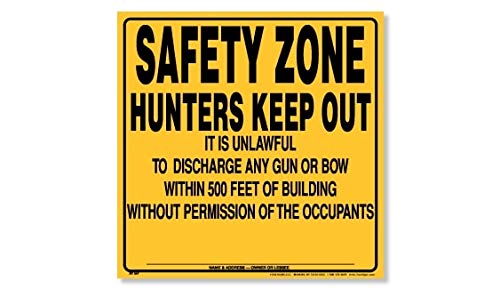 Voss Signs® Yellow Polyethylene Safety Zone Hunters Keep Out Signs (25 ...