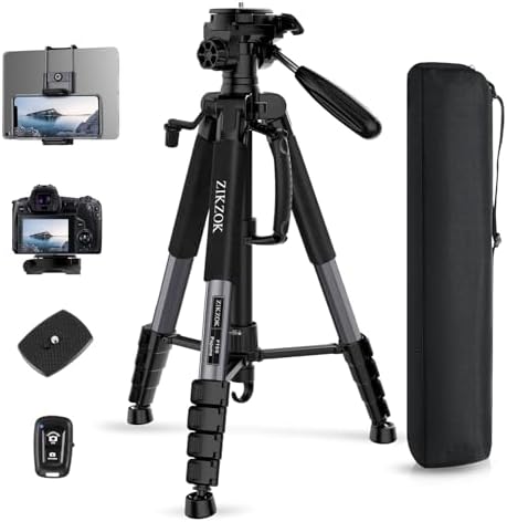 Amazon.com: 75" Camera Tripod, Heavy Duty Aluminum Camera Stand for ...
