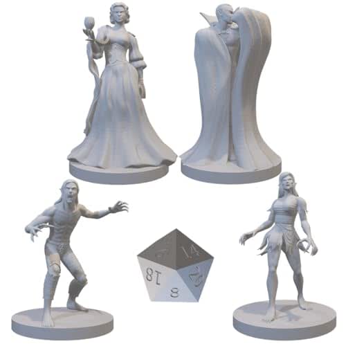 Amazon.com: Set of 4 Vampire Spawn Miniatures for DND Pathfinder RPG ...