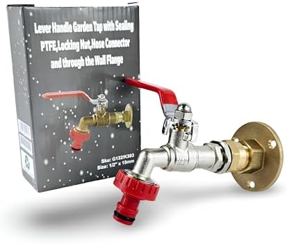 Outside 1/2 Double Check Garden Tap with Through The Wall Flange ...