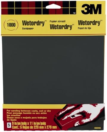 3M 9083NA-20 Wetordry Sandpaper, 1000-Grit, 9 11-Inch, 5 Sheets-9083NA ...