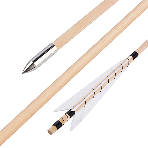 Poearcus Archery 32" Wooden Arrows English Longbow Arrows Practice ...