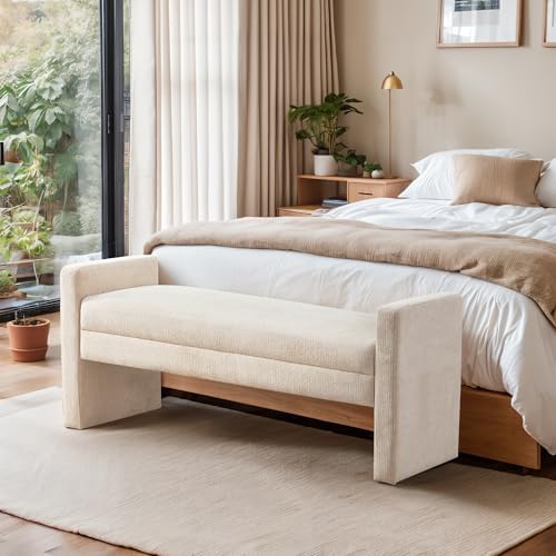 Amazon.com - Pemberly Row 19.5" H Contemporary Fabric Upholstered Bench ...