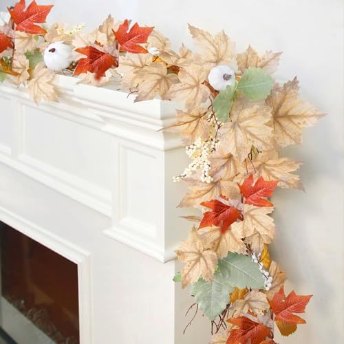Amazon.com: Riceshoot 2 Pcs Fall Garland-6 ft Autumn thanksgiving ...