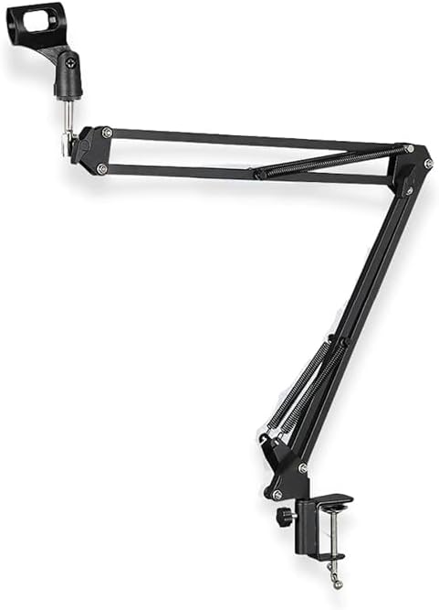 moxly Scissor Arm Mic Stand, Microphone Arm Stand Dual Suspension ...