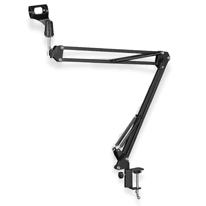 moxly Scissor Arm Mic Stand, Microphone Arm Stand Dual Suspension ...