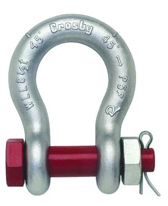 Crosby 1019579 Carbon Steel G-2130 Bolt Type Anchor Shackle, Galvanized ...