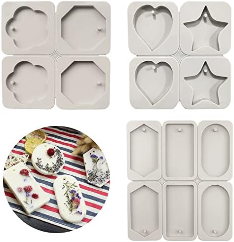 Sixfolo 3Pcs Silicone Wax Molds,Different Shapes Epoxy Resin Molds with ...