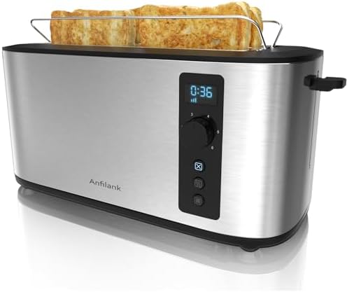 Graef Matt Brushed Long Slot Stainless Steel Toaster : Amazon.co.uk ...