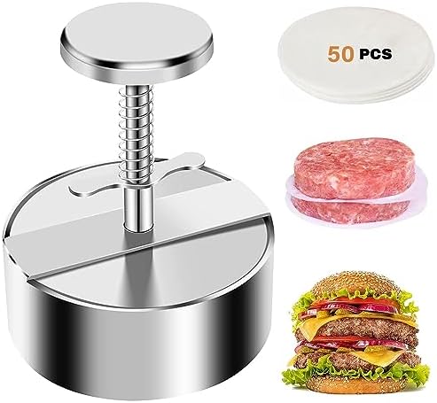 VZOXL Adjustable Burger Press, 4.5 Inch Burger Patty Maker, 304 ...