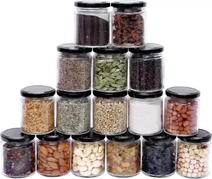 P.S. PACKAGING Glass Storage Bottles Kitchen Tea Coffee - 200 ml Glass ...