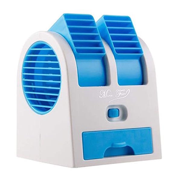 Mini USB Air Cooler Fan with Ice Chamber, Dual Blower, 2 Blades ...