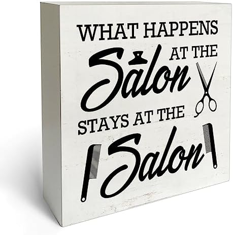 Amazon.com : Hairdresser Hairstylist Box Sign Wood Desk Sign Decor What ...