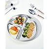Amazon.com: Bakpoco Stainless Steel Kids Plates 2 Packs, 9" Toddlers ...