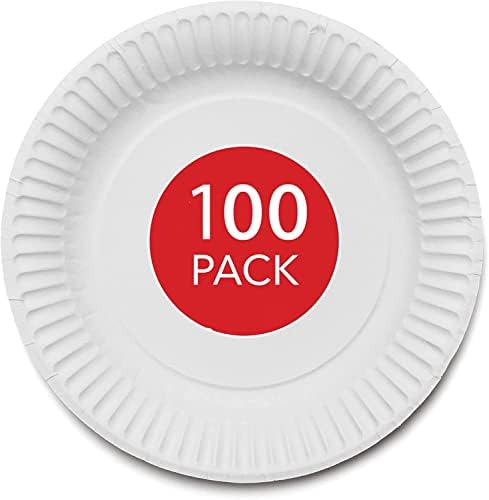 WHITE HILL 9 Inch (23cm) Disposable Clear Paper Plates in Bulk for ...