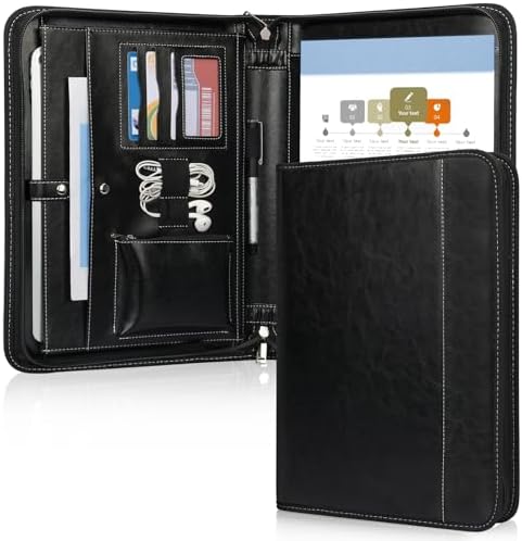 Amazon.com : During Zipper Padfolio Portfolio Organizer,Faux Leather ...