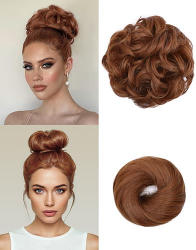 Amazon.com : HSLHDI 2PCS Messy Bun Hair Piece-Large Wavy Curly & Donut ...
