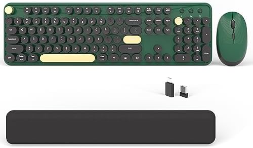 Amazon.com: Wireless Transparent Keyboard and Mouse Combo, UBOTIE Green ...