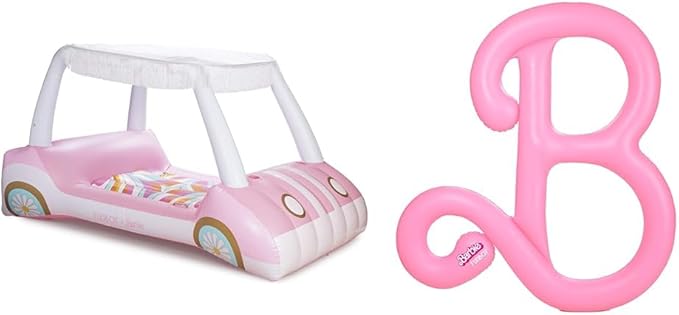 Amazon.com: FUNBOY & Malibu Barbie 50th Anniversary Golf Cart Pool Float Bundle with Barbie The ...