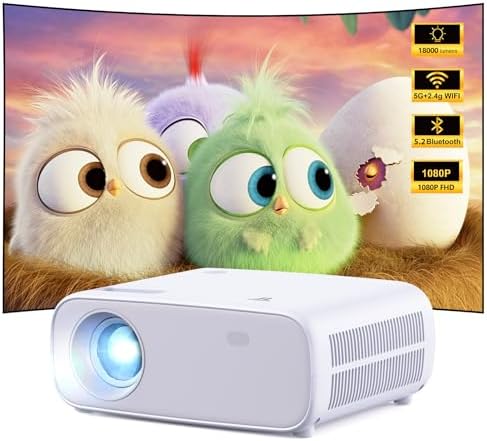 Amazon.com: Projector with 5G WiFi Bluetooth, Mini Projector Native ...