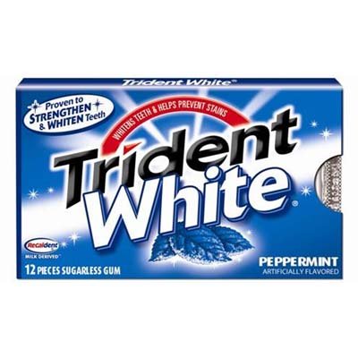 Amazon.com : Trident White Peppermint Gum: 12 Count : Candy Mints ...