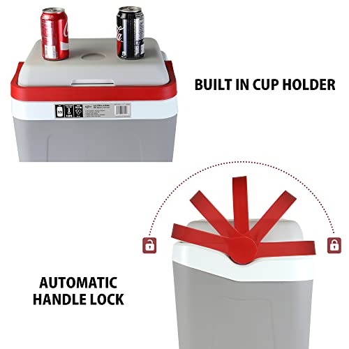 Koolatron Ice Chest Cool Box w/Locking Carry Handle, 25L, 32 Can ...