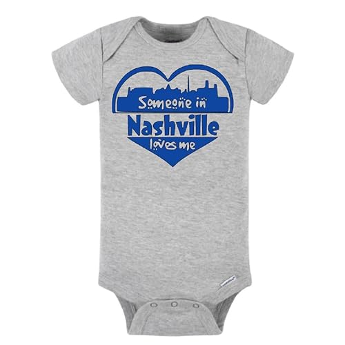Amazon.com: Nashville Tennessee Baby Onesie Bodysuit (6-9M, Gray/Black ...