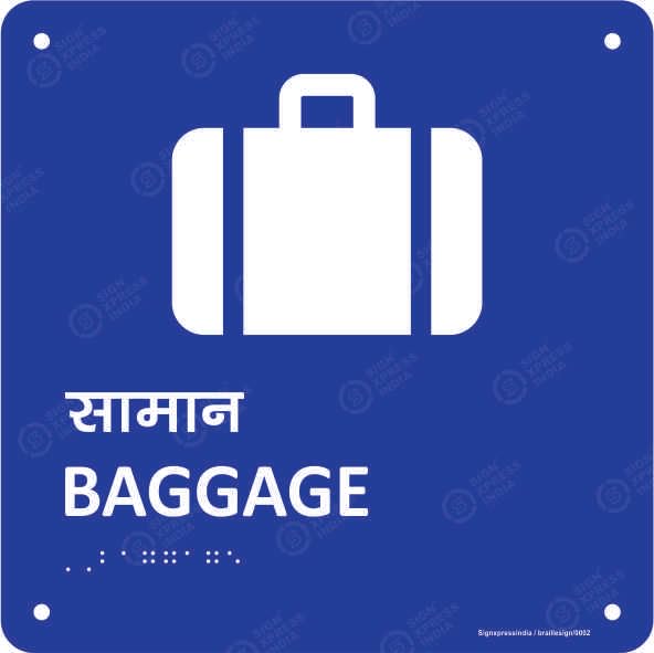 Baggage Sign Board Acrylic Braille Signage Plate with Braille Language For Visually Impaired ...