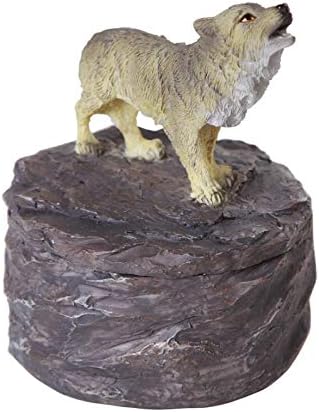 Amazon.com: Pacific Giftware Lone Majestic Wolf Mini Resin Trinket Box ...