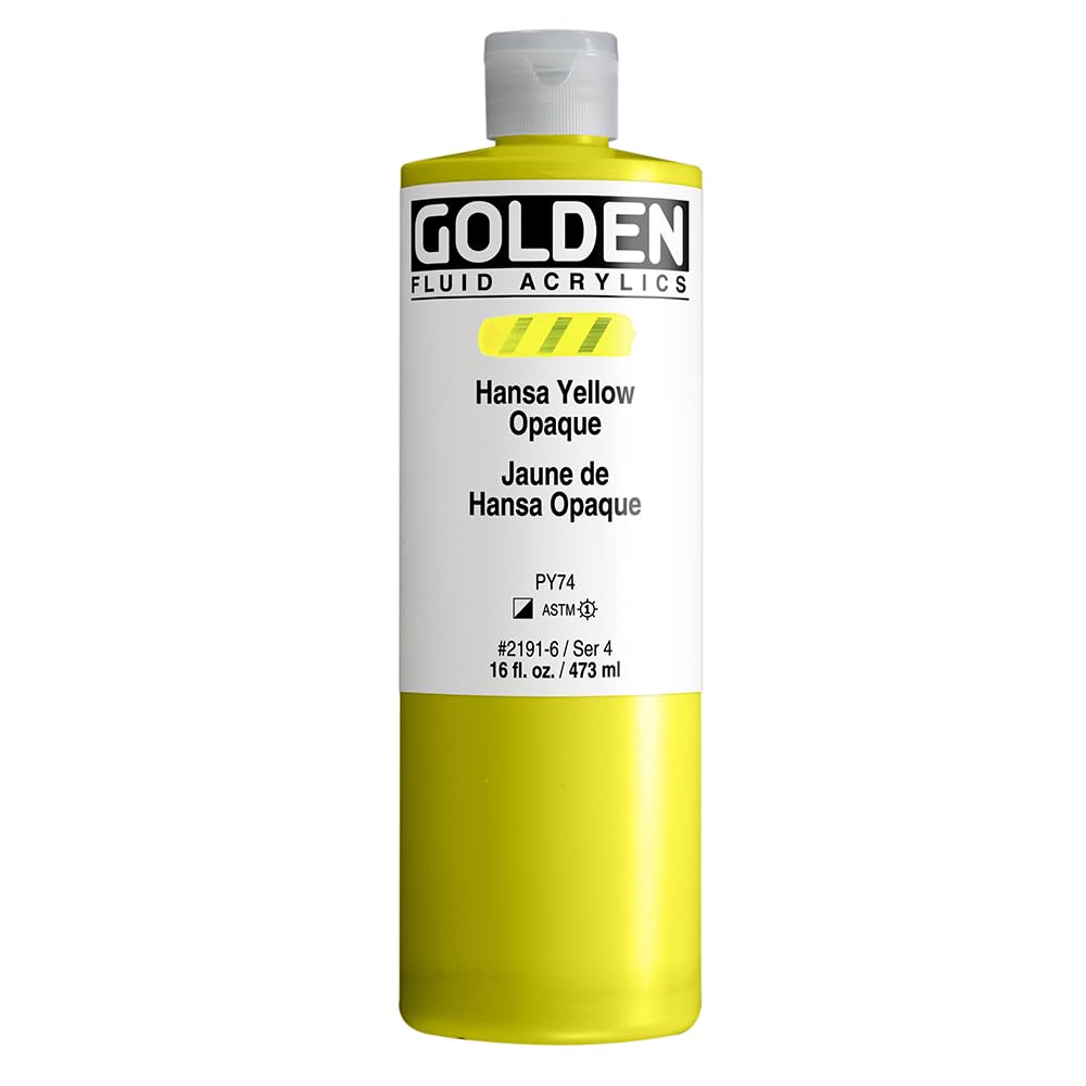 Amazon.com: Fluid Acrylics by GOLDEN, Hansa Yellow Opaque, 16 fl. oz ...